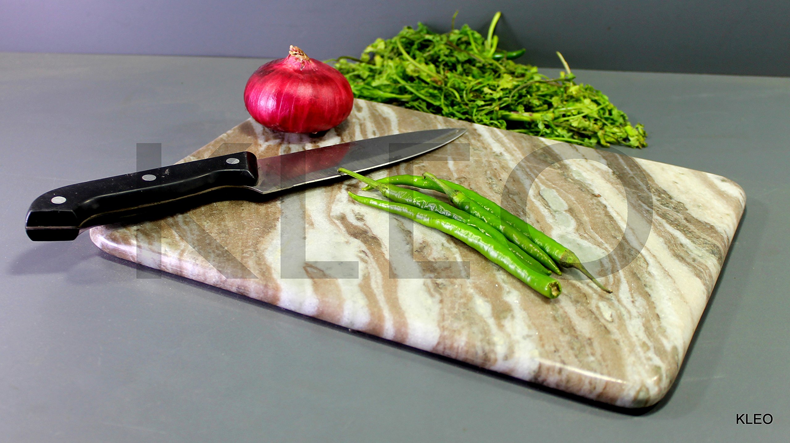 KLEO Marble Chopping Board Cutting Board Cheese Board Cheese Platter Kitchen Appliance Wine Serve-Ware Birthday Anniversary Corporate Gift (9" x 12" - Beige)