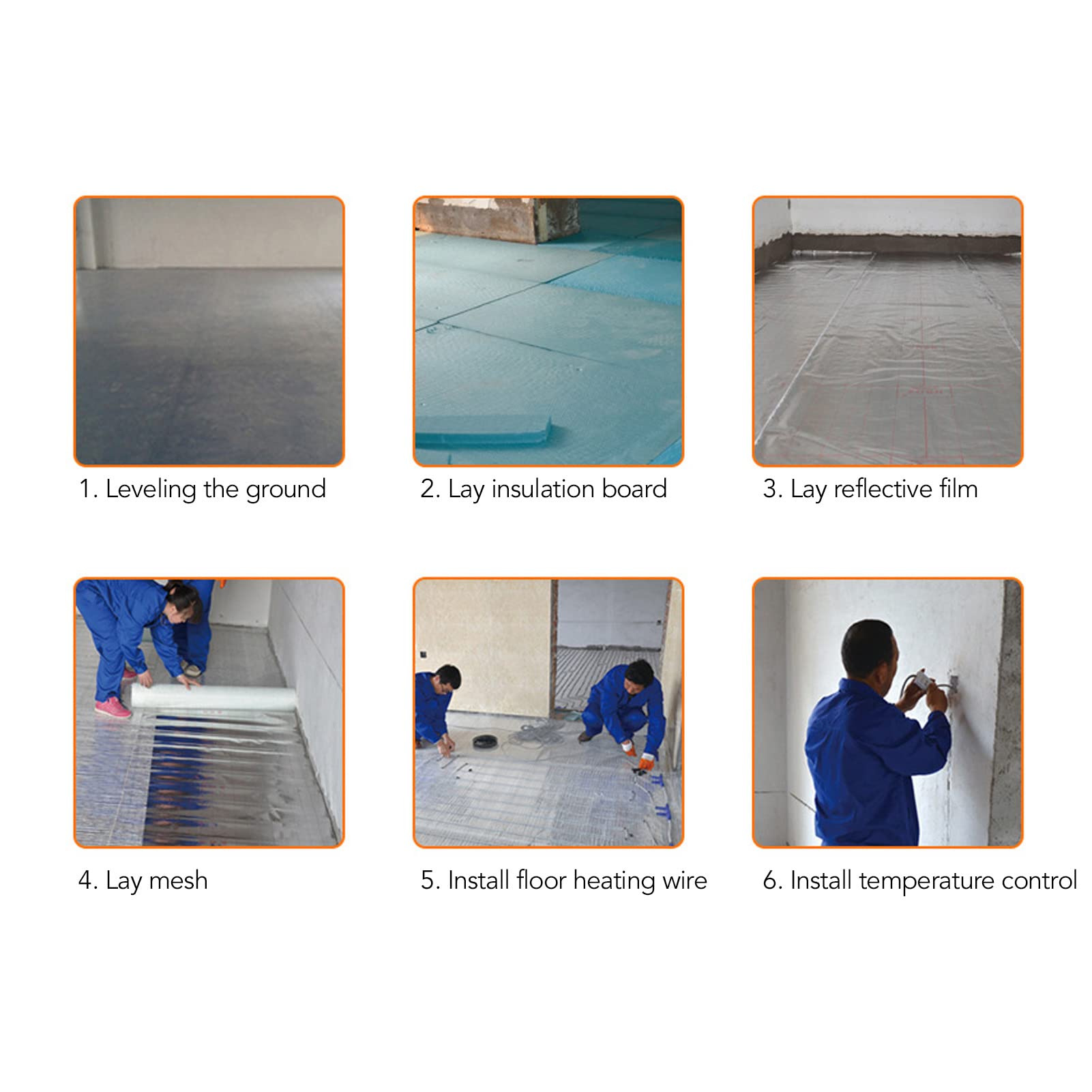 Emoshayoga Electric Floor Heating System, High Efficiency Cuttable 360W Electric Underfloor Heating Mat 3㎡ for Home(#1)