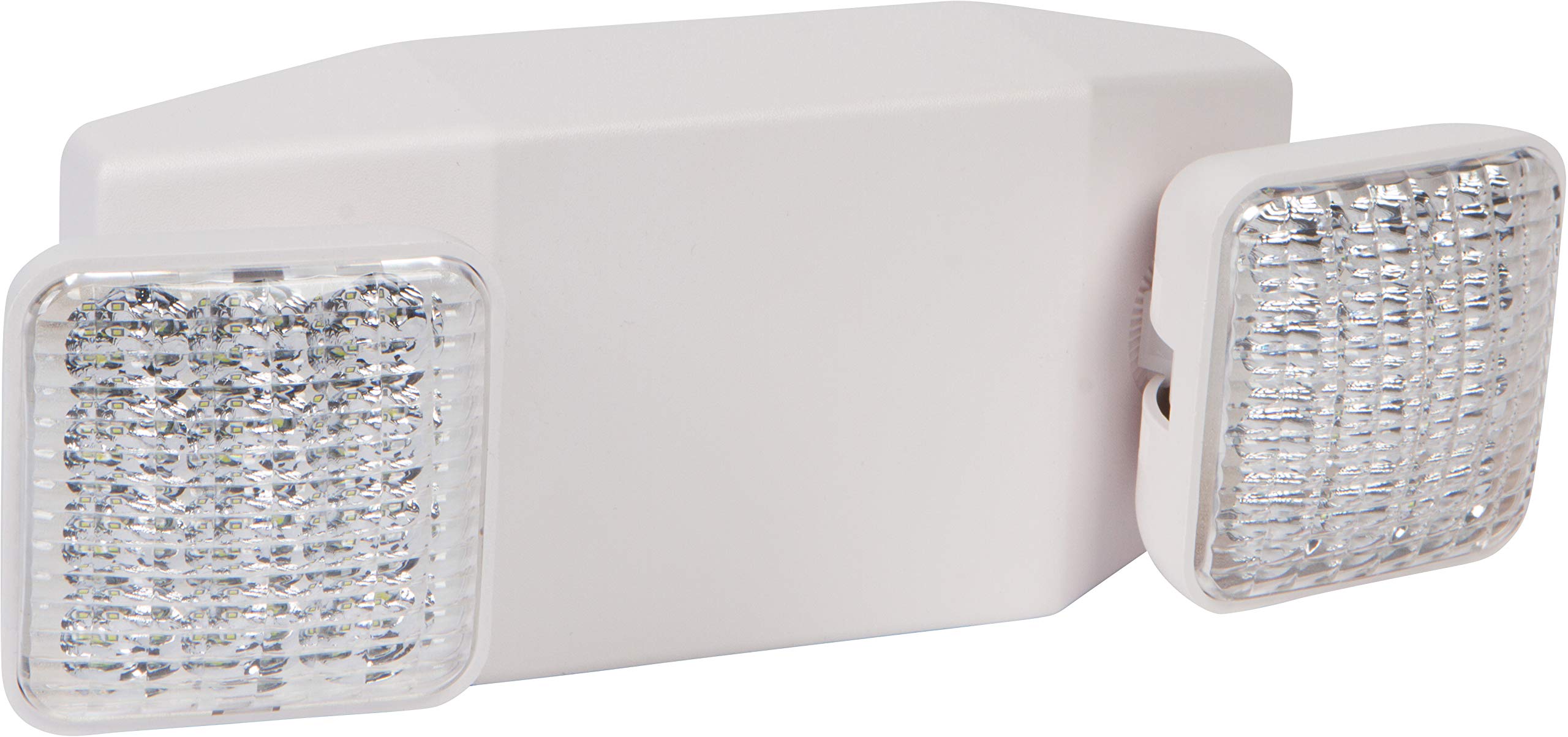Morris Products Square Head Micro LED Emergency Light – White, High Output - 76 Lumens - Energy Saving Emergency Lighting Unit – Compact Design – Thermoplastic Housing, Mounting Plate, (73424)