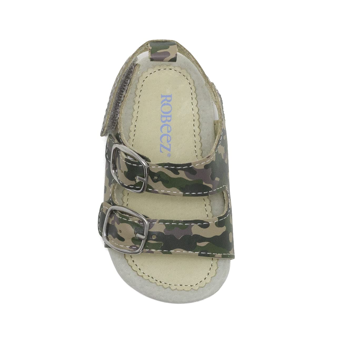 Robeez First Kicks Baby Boy and Unisex Sandals for Infant/Toddlers - Nakai Brown - 6-9 Months