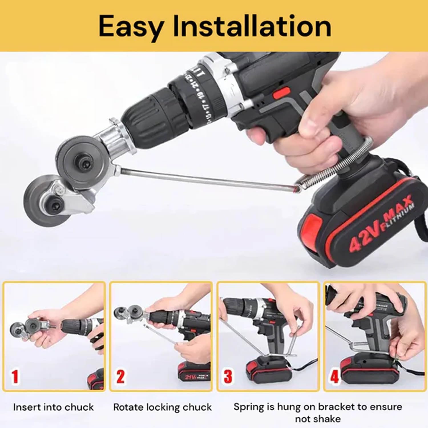 PeakTrend Electric Drill Plate Cutter Metal Nibbler Attachment for Effortless Cutting of Iron, Steel, Copper, Aluminum
