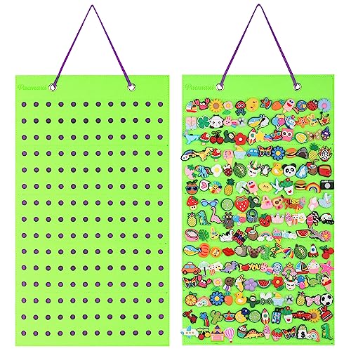 PACMAXI Shoe Charms Organizer, Hanging Shoe Charm Holder with 180 Holes, Portable Shoe Decoration Croc Charms Display Stand, Wall Mounted Display Holder for Shoe Charms(Croc Charms Not Included)