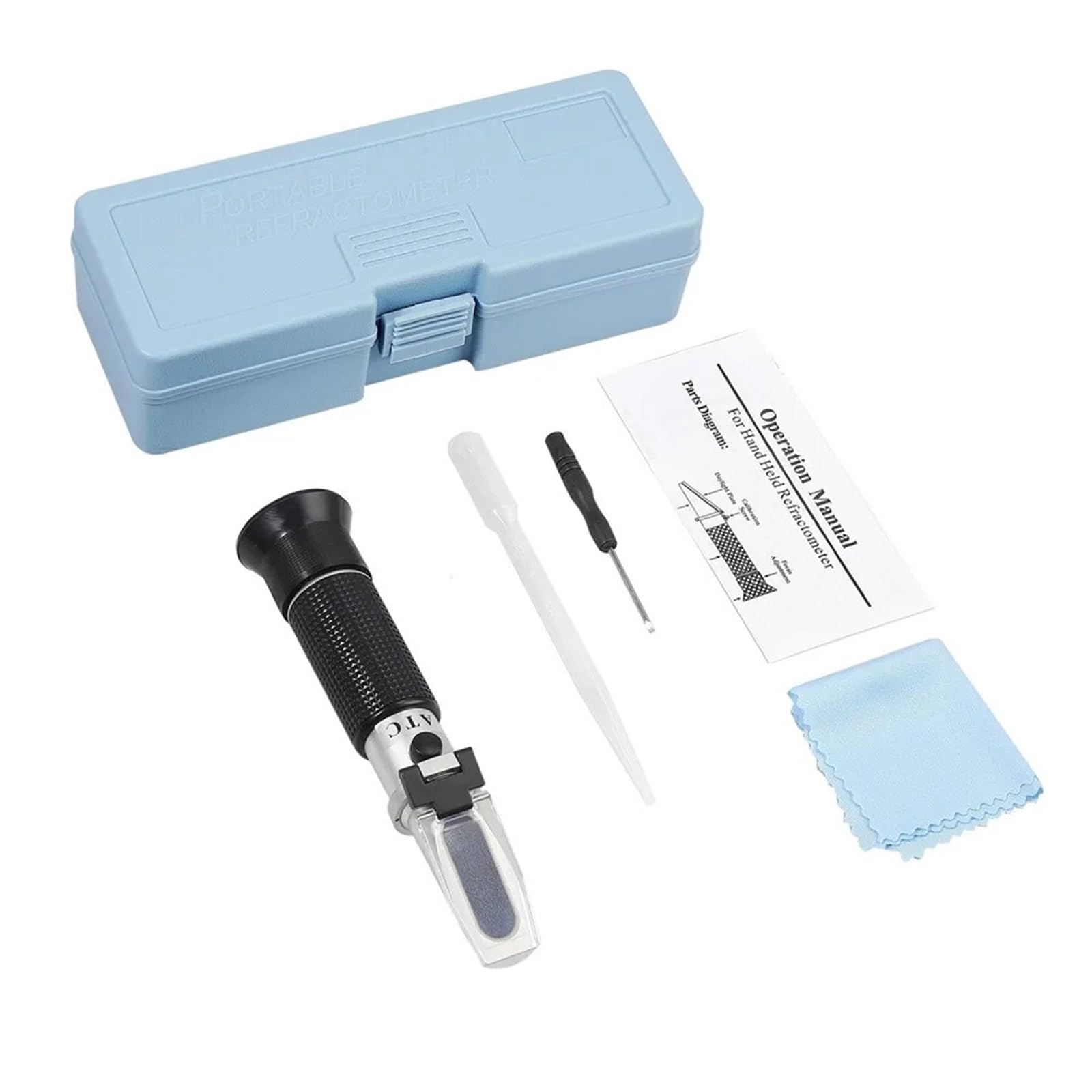 KYKYK Refractometer, Handheld ATC Brix Refractometer 0-90% Sugar Optical Instruments Auto Refractor Fruit Sauce Milk Meter Honey Concentration Tester for Fruit, Homebrewing, Juice, Vegetables