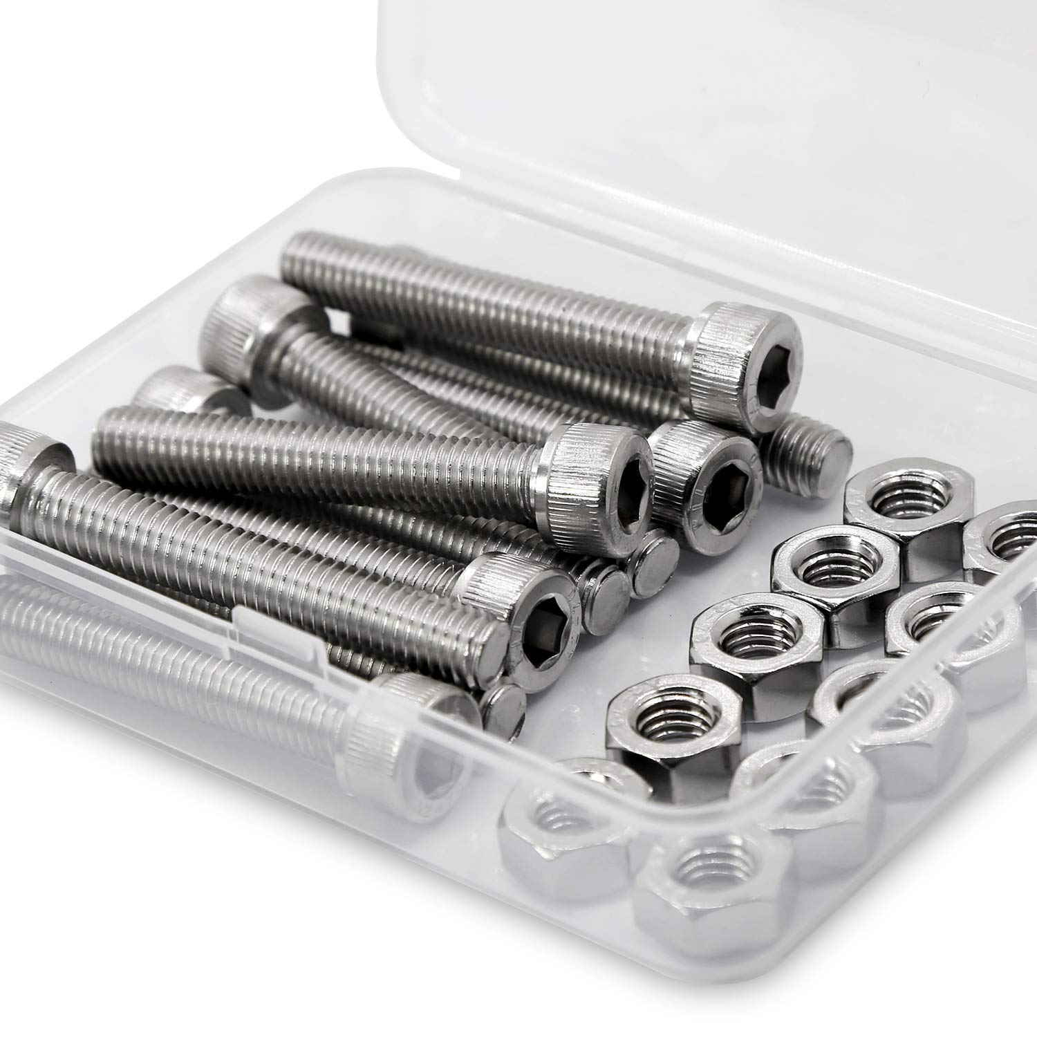 WUNMEI M5 Allen Screw and Nut Combination Box 304 Stainless Steel Socket Head Cap Screws (M8 x 60mm)
