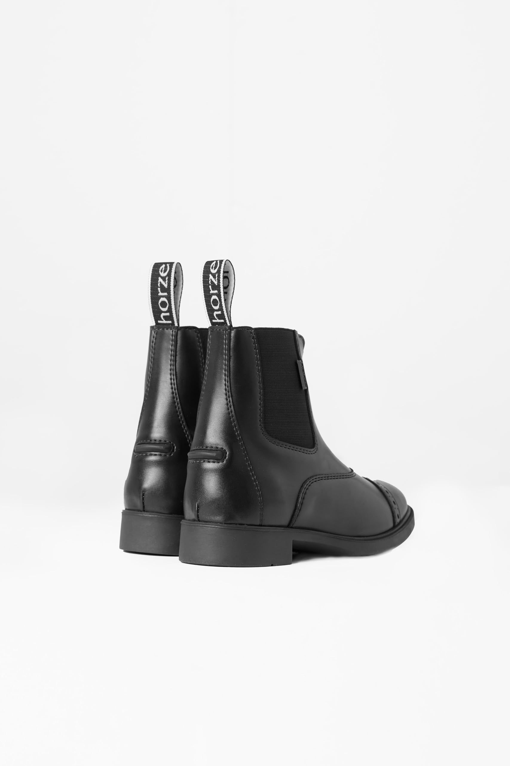 HORZE Wexford Women's Equestrian Synthetic Leather Zip-Up Schooling Paddock Boots - Black - 7