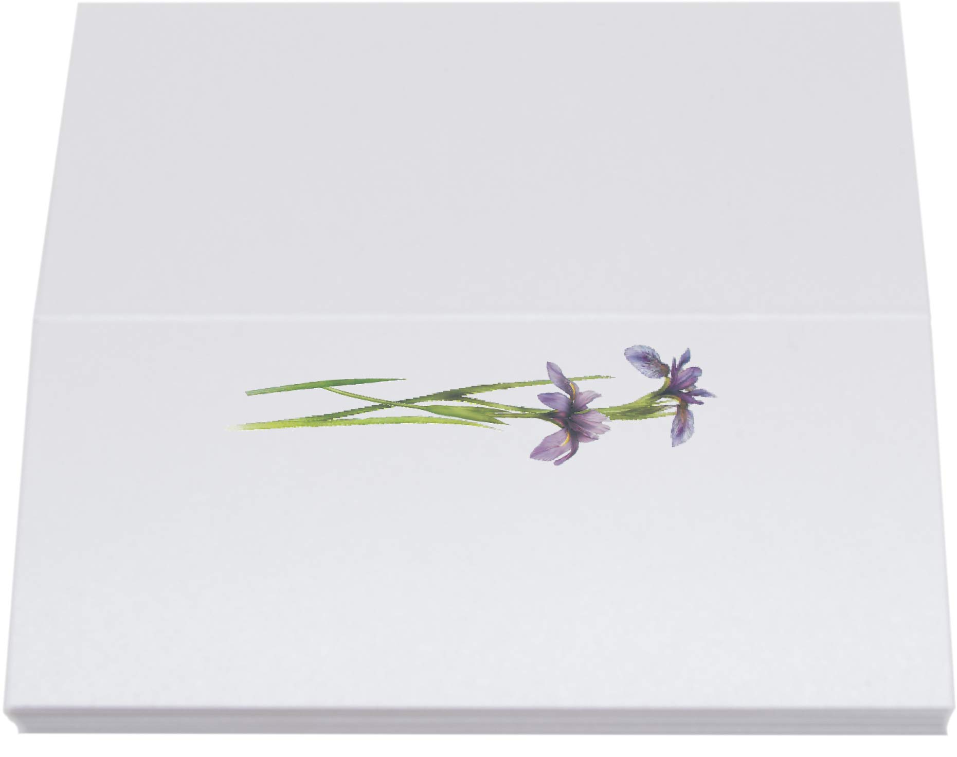 Wispy Purple Iris Flowers Place Cards, Set of 25, Pre-cut and Scored - Wedding, Party, Dinner, and Special Events - Made in the USA