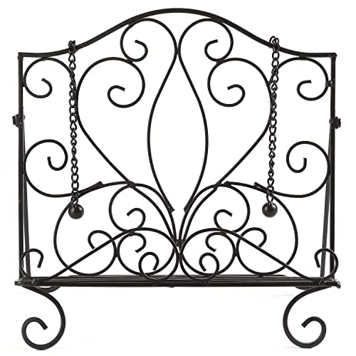 MOCOME Metal Cookbook Holder Recipe Book Stand for Kitchen, Vintage Scrollwork