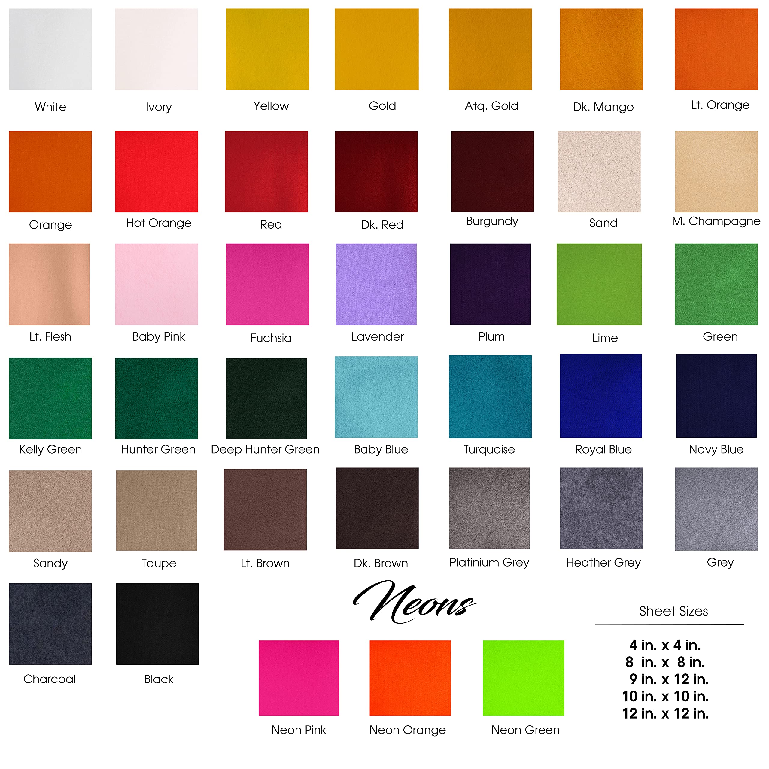 FabricLA Acrylic Felt Sheets for Crafts - Soft Precut 6" X 6" Inches (15cm X 15cm) Felt Squares - Use Felt Fabric Craft Sheets for DIY, Hobby, Costume, and Decoration - Heather Grey, 36 Pieces