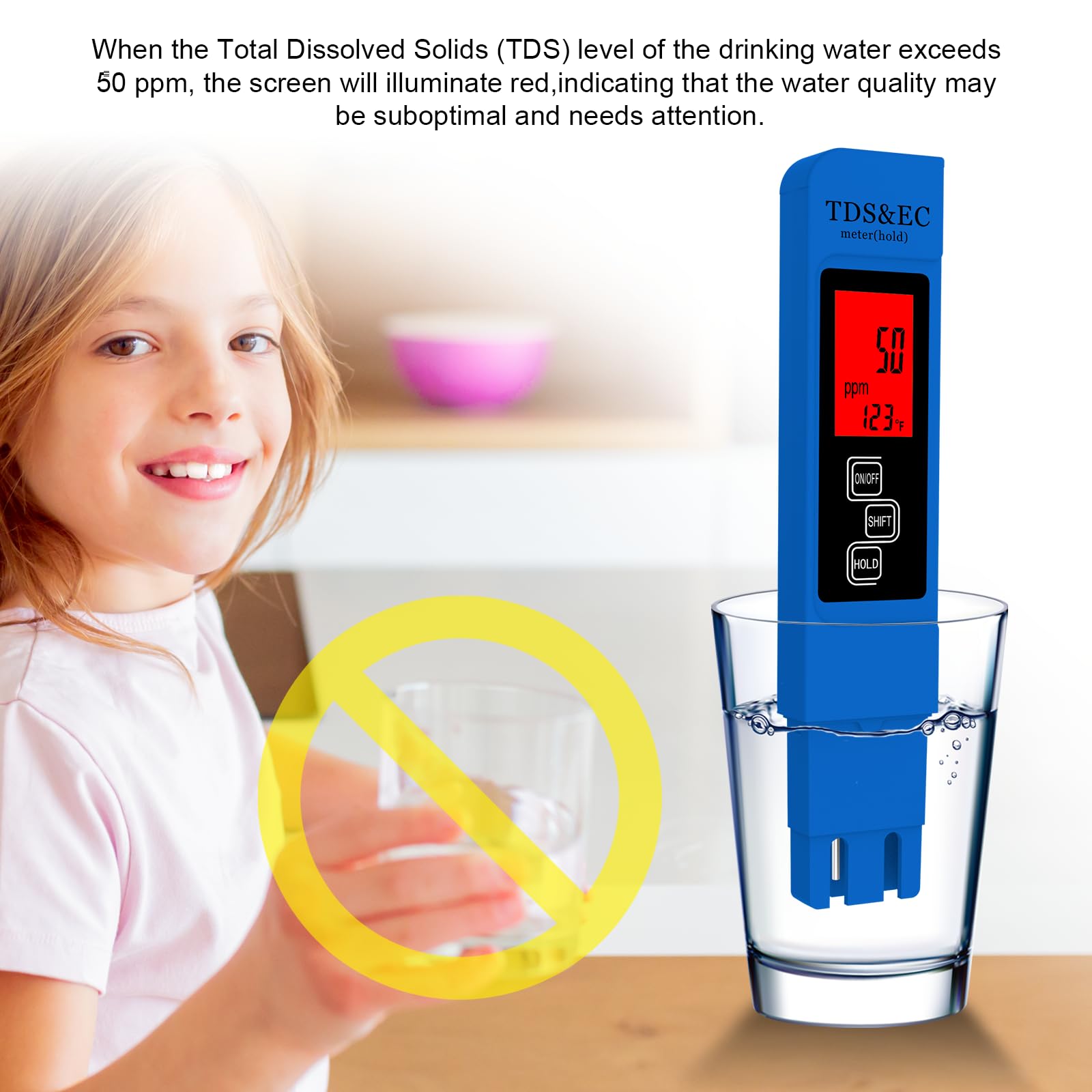 ๐๐จ๐ฌ๐ญ ๐๐๐๐ฎ๐ซ๐๐ญ๐ ๐๐จ ๐
๐๐ซ 4-in-1 Instant Read TDS Meter - Measures TDS, EC, & Temperature (ยฐC/ยฐF) - Digital Water Testing Kit for Tap, Well, Pool, Hydroponics, Aquarium, RO/DI System -Blue