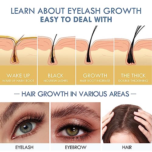 Eyelash Growth Serum, Boosts Eyelash for Thicker, Fuller Looking Lashes and Eyebrows, Improves Short Eylashes & Thin Brows, 0.28 Fl Oz