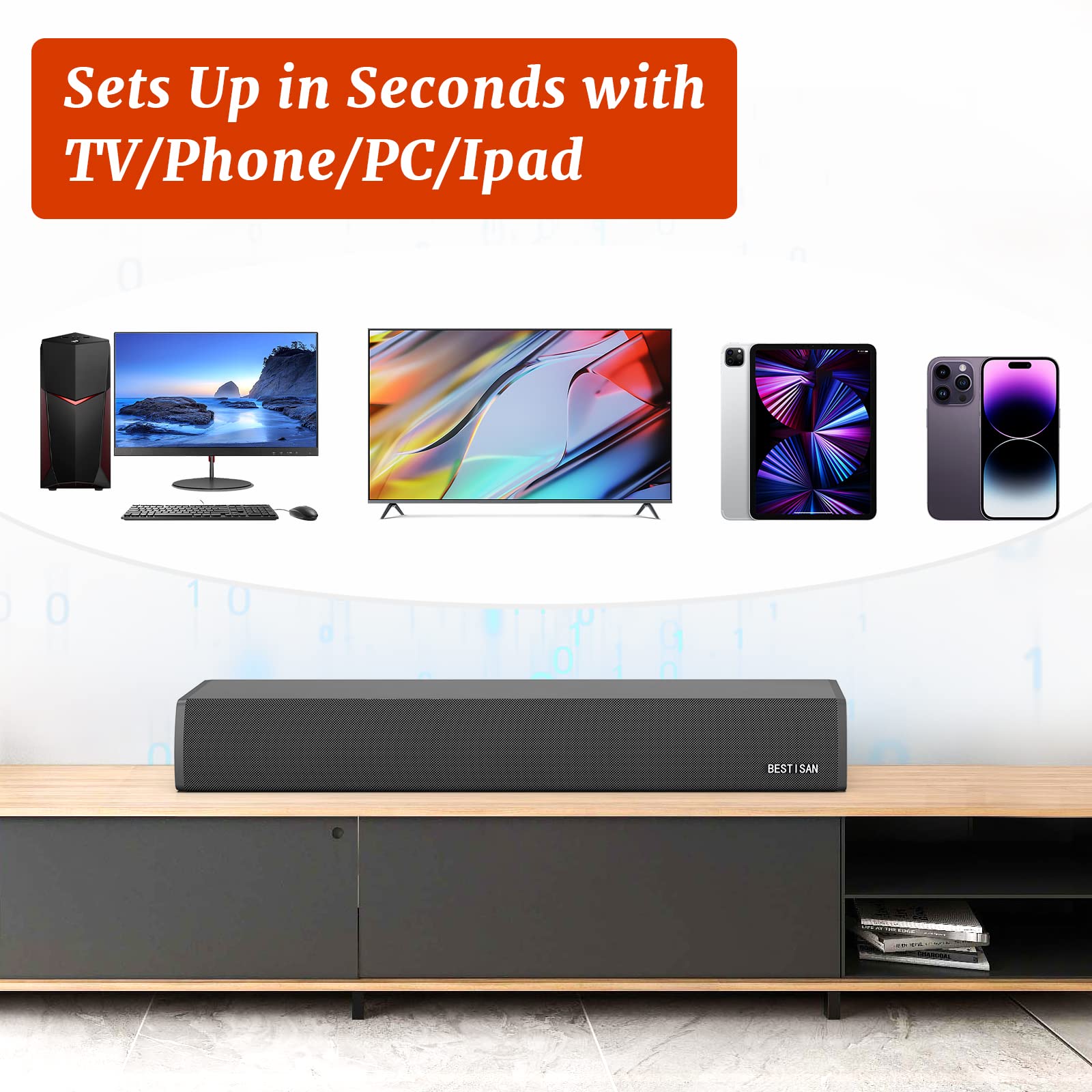 Karaoke Bestisan Soundbar for TV with 2 Wireless Microphones for Adults and Kids, Supports Bluetooth, Optical, Aux, Coax for Party, Remote Control