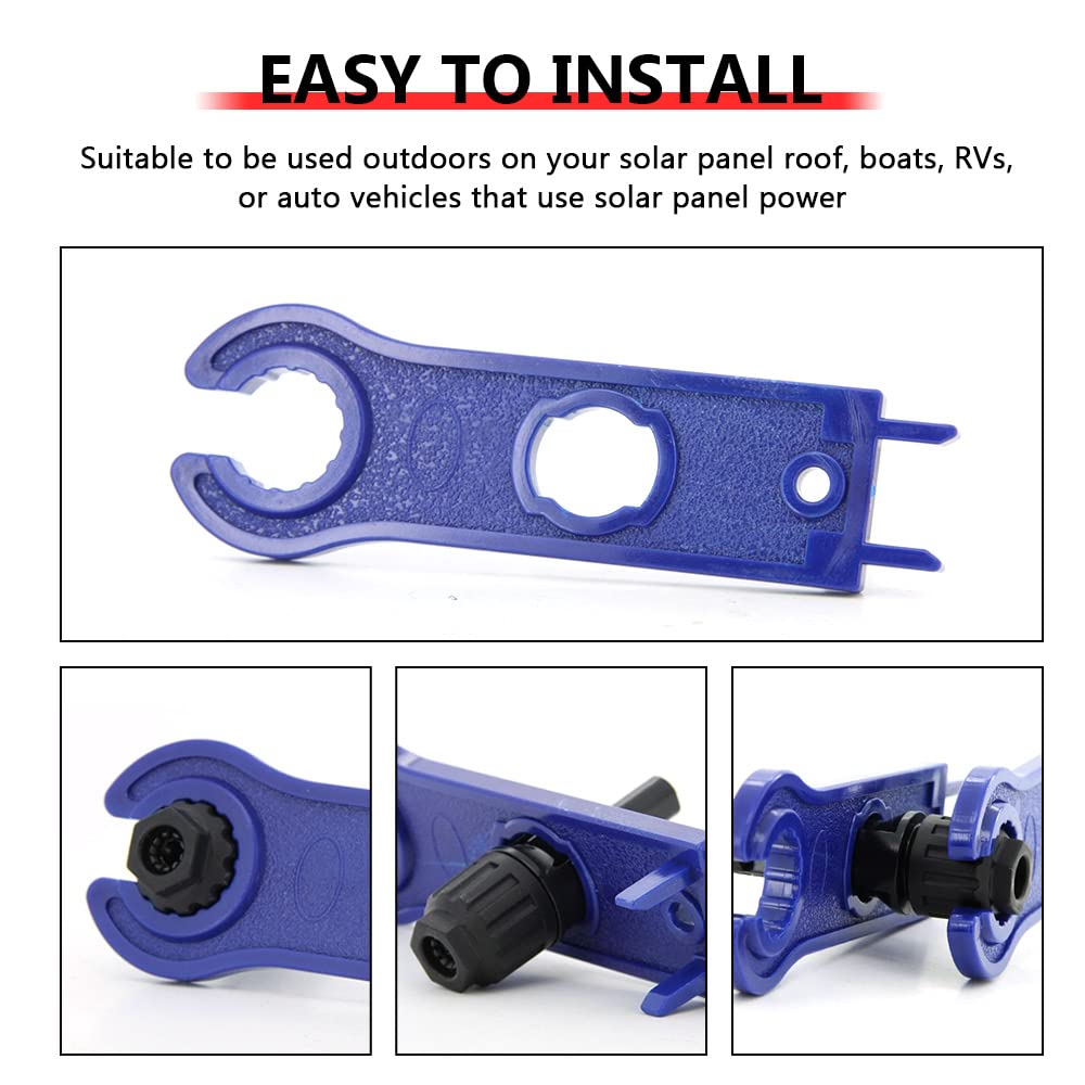 KEDAKEJI 20PCS with 2pcs spanners Solar Connectors with Spanners Solar Panel Cable Connectors 10 Pairs Male/Female