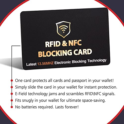 SAITECH IT 5 Pack RFID Blocking Card, One Card Protects Entire Wallet Purse, NFC Contactless Bank Debit Credit Card Protector ID ATM Guard Card Blockerā(Black)