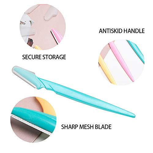 Eyebrow Razor, 60 Pieces Eyebrow Razor Shaper Trimmer Shaver Facial Razor with Precision Cover for Women