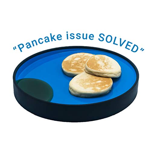 STAYnEAT, High End 2n1 Divided Suction Plate n Scoop Dish w Guard, Non-Slip -Tip -Flip, USA, S/L, Blue (S)