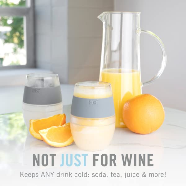 Host Wine Freeze Cup Set of 2 - Plastic Double Wall Insulated Wine Cooling Freezable Drink Vacuum Cup with Freezing Gel, Wine Glasses for Red and White Wine, 8.5 oz Mint - Gift Essentials