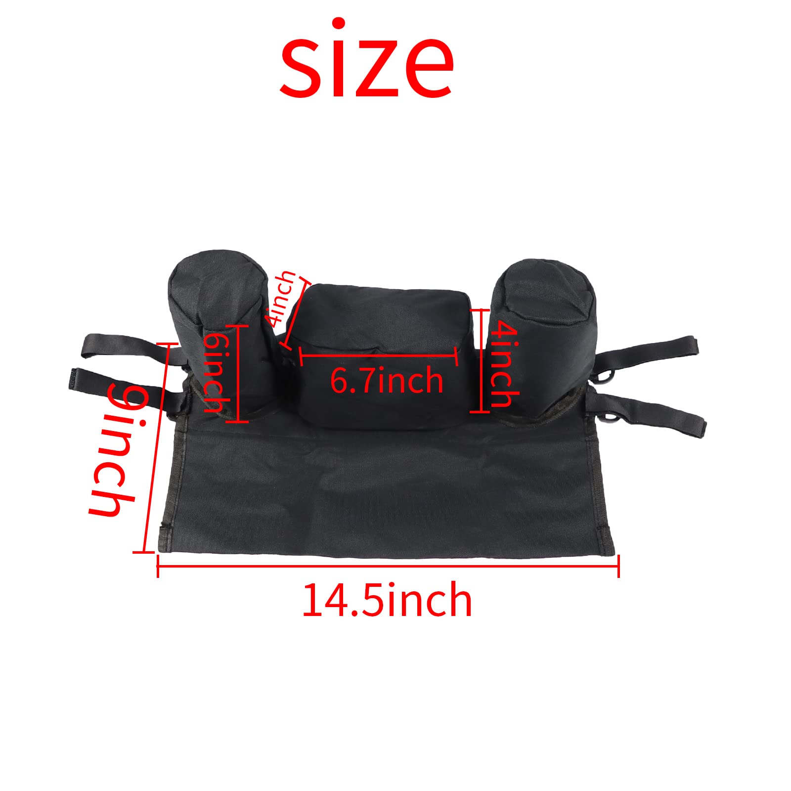 Knchy Baby Stroller Armrest Hanging Bag with 2 Cup Holders, Universal Infant Toddler Stroller Organizer Pouch for Handlebar Handle, Durable Pram Storage Bag for Carrying Mother and Baby Essentials