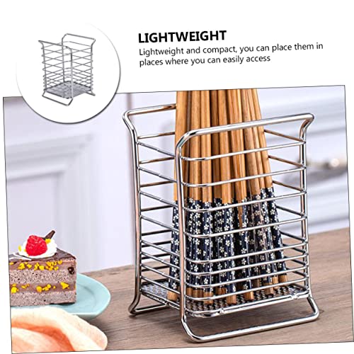 GARVALON 1pc Tableware Storage Cage Flatware Holder Kitchen Utensil Container Holder Cutlery Drainer Stainless Steel Cookware Kitchen Supply Metal and Fork Carbon Steel