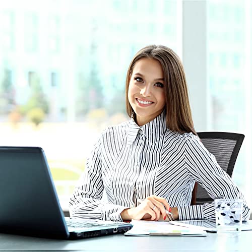 Office Chair Desk Chair Home Office Computer Chair with Wheels Mesh Office Chair with Lumbar Support, Mid Back Ergonomic Office Desk Chair with Armrests Adjustable Work Chairs, Black