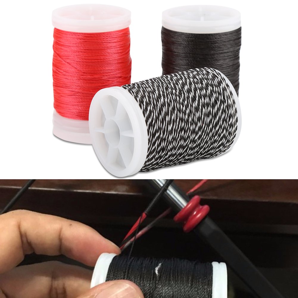 GOTOTOP Archery Serving String 120m Nylon String Serving Thread for Bowstring Archery Supplies (Black)