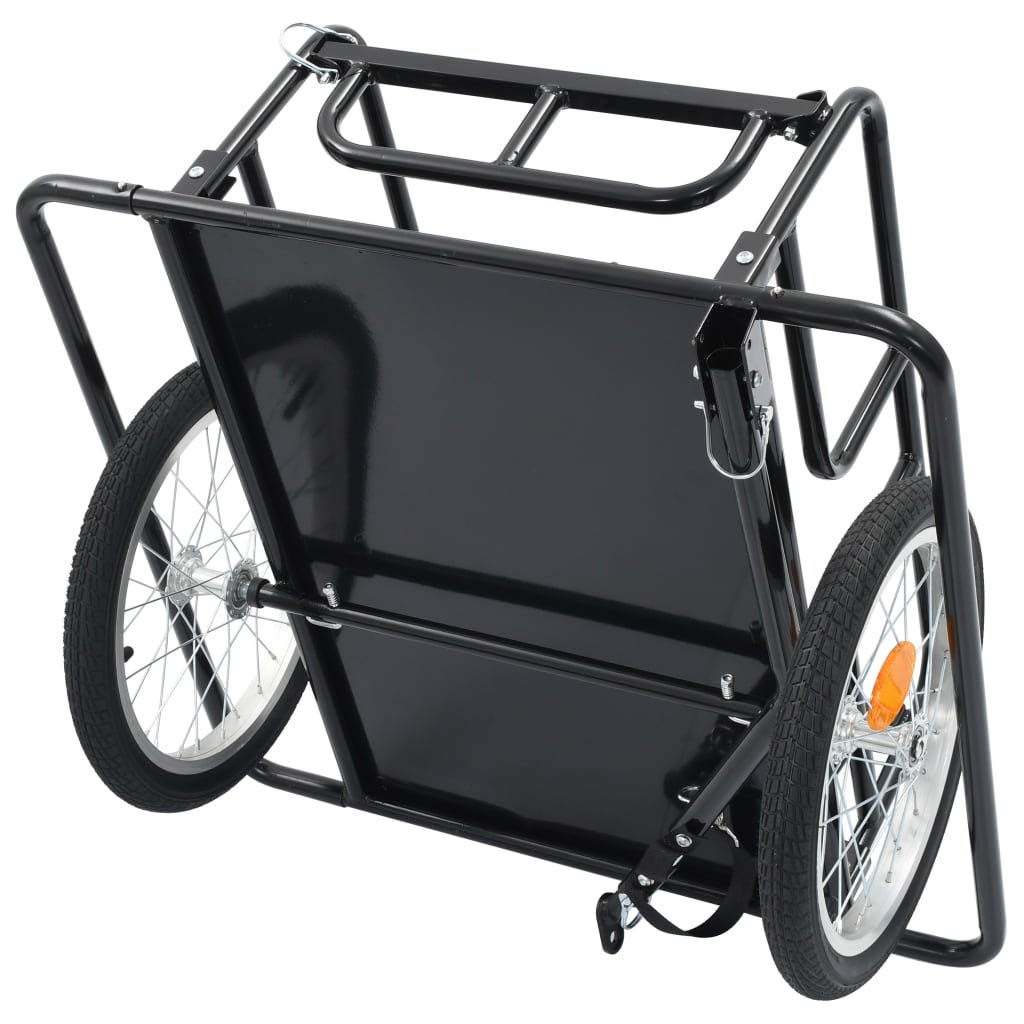 Festnight Bicycle Bike Cargo Trailer Luggage Carrier Trailer Steel Black