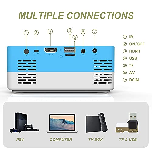 DOUBAO Ini Projector , 320*240 Pixels Supports 1080P USB Mini Beamer Home Media Player Kids Gift ( Color : D )
