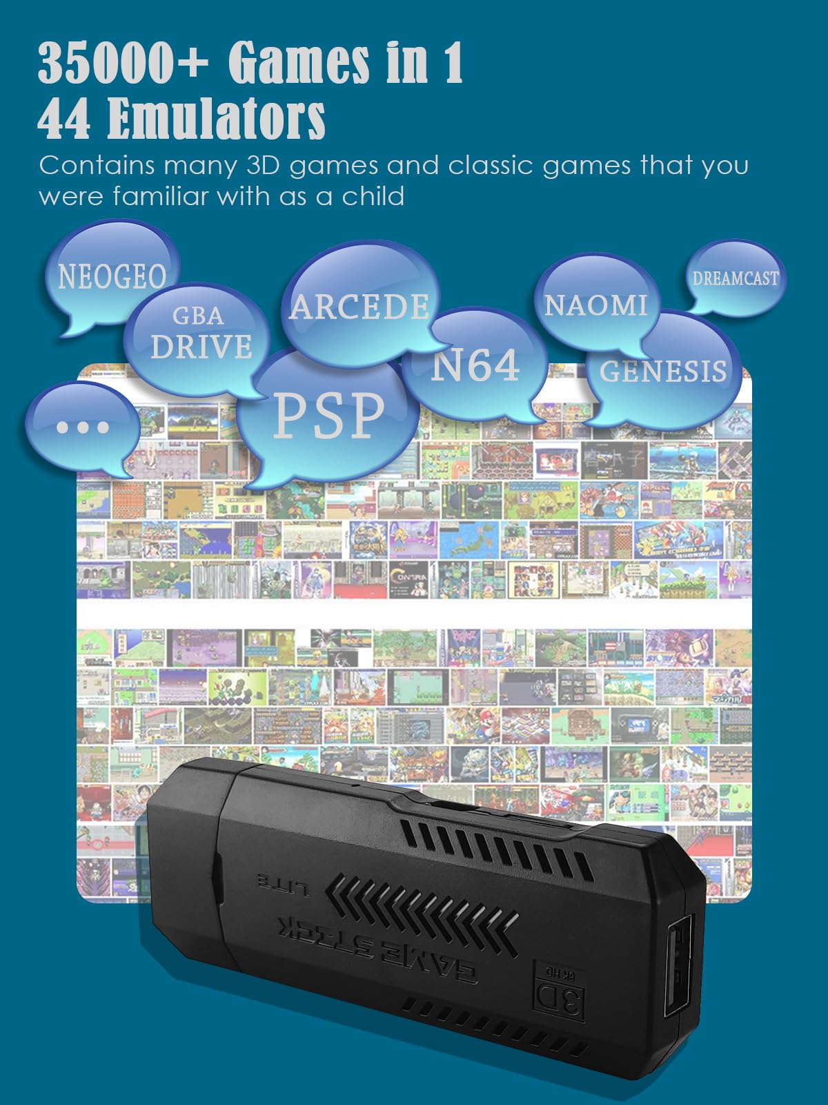Fadist Retro Game Console, Built in 35000+ Classic Games, 4K HD Output,with 2 Ergonomics Controllers, Plug and Play Game Console, Ideal Gift for Kids, Adult, Friend, Lover