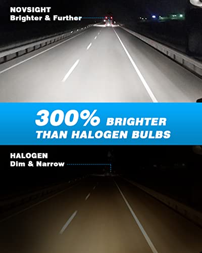 NOVSIGHT 9005 9006 Led Headlight Bulbs Combo 300% Brightness 9005/HB3 High Beam 9006/HB4 Low Beam 1:1 Mini Size Headlight Conversion Kits 6500K Cool White Replacement Headlights Halogen, Pack of 4