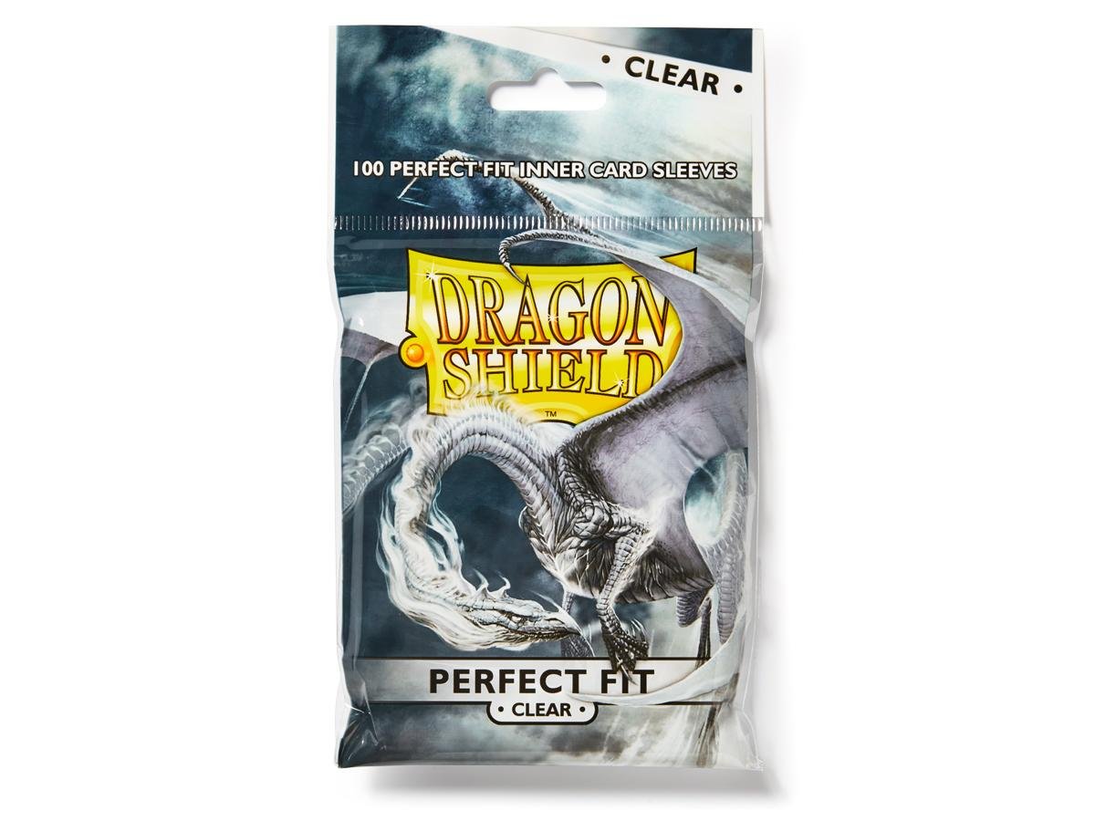 Dragon Shield Bundle: 5 Packs of Clear Perfect Fit Standard Size Sleeves - 500 Sleeves Total