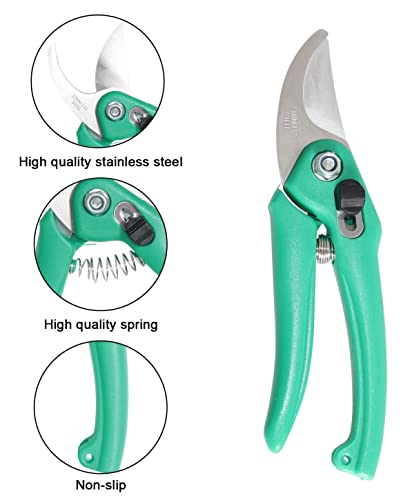 Madotree 8 inch Garden Pruning Shears,SK5 Blade Pruning Scissors,For Cutting Flowers, Trimming Plants, Bonsai and Fruits Picking