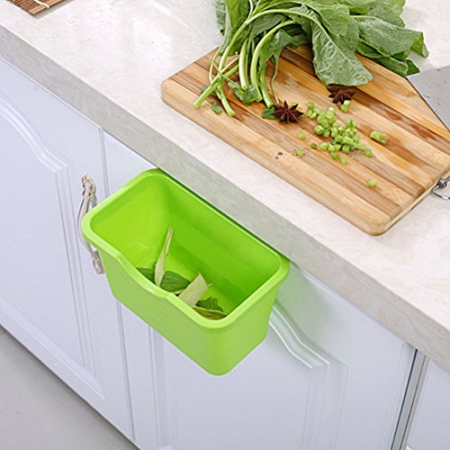 shlutesoy Multi-Function Kitchen Cabinet Door Plastic Basket Hanging Trash Can Waste Bin Garbage Bowl Box