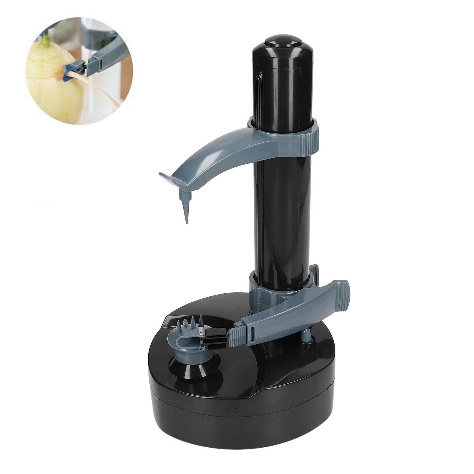 Fruit Peeling Machine Cutter, Humanized Multifunction Potato Vegetable Spiralizer Flexible for Fruit for Kitchen(Black)