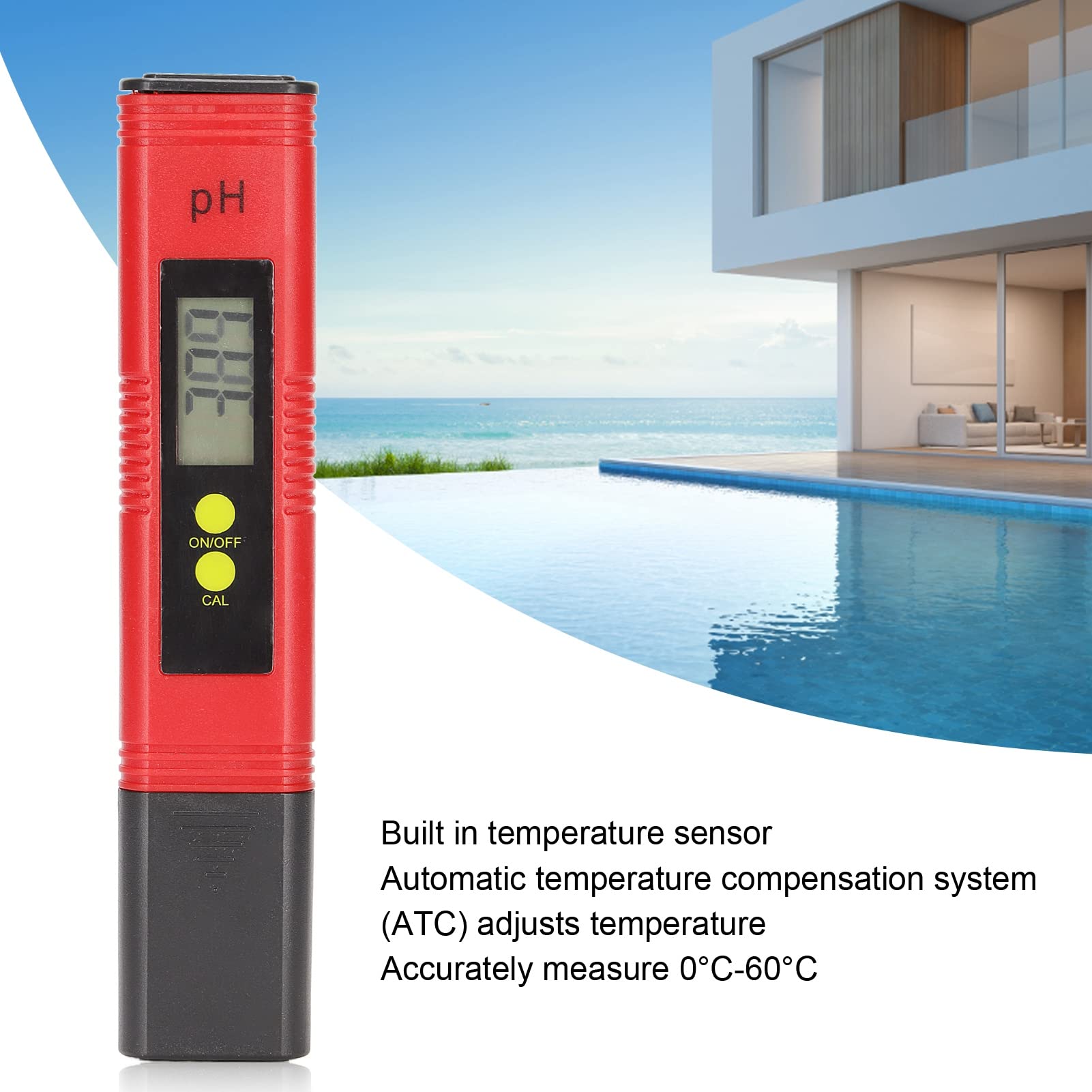 Pen Type PH Meter, Small Portable Rustproof Water Quality Tester, ATC (Type 1)