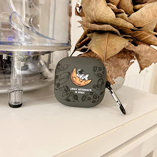 Joie & Joho Silicone Cute Lovely Astronaut On the Moon Case for Beats Fit Pro Shock-Absorbing Protective Case for Women Girls Men Boy for Beats Fit Pro 2021