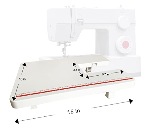 StitchTech Sewing Machines Extension Table Compatible with Singer Brand 44S, 4411, 4423, 4432, 4452, 5511, 5523, 5532, 6335 Heavy Duty Sewing Machines- White