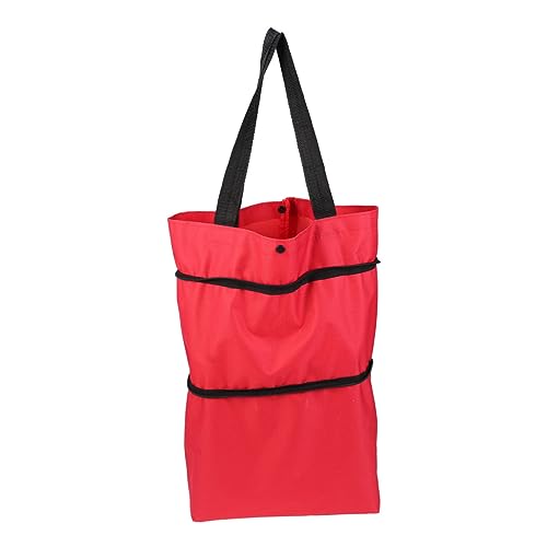 STOBOK 2pcs Portable Wagon Tug Bag Folding Luggage cart Foldable Rolling cart Foldable Tote Collapsible Tote Trolley Car Vegetables Organizer Folded Shopping Cart Tram Trolley Bag Wheel