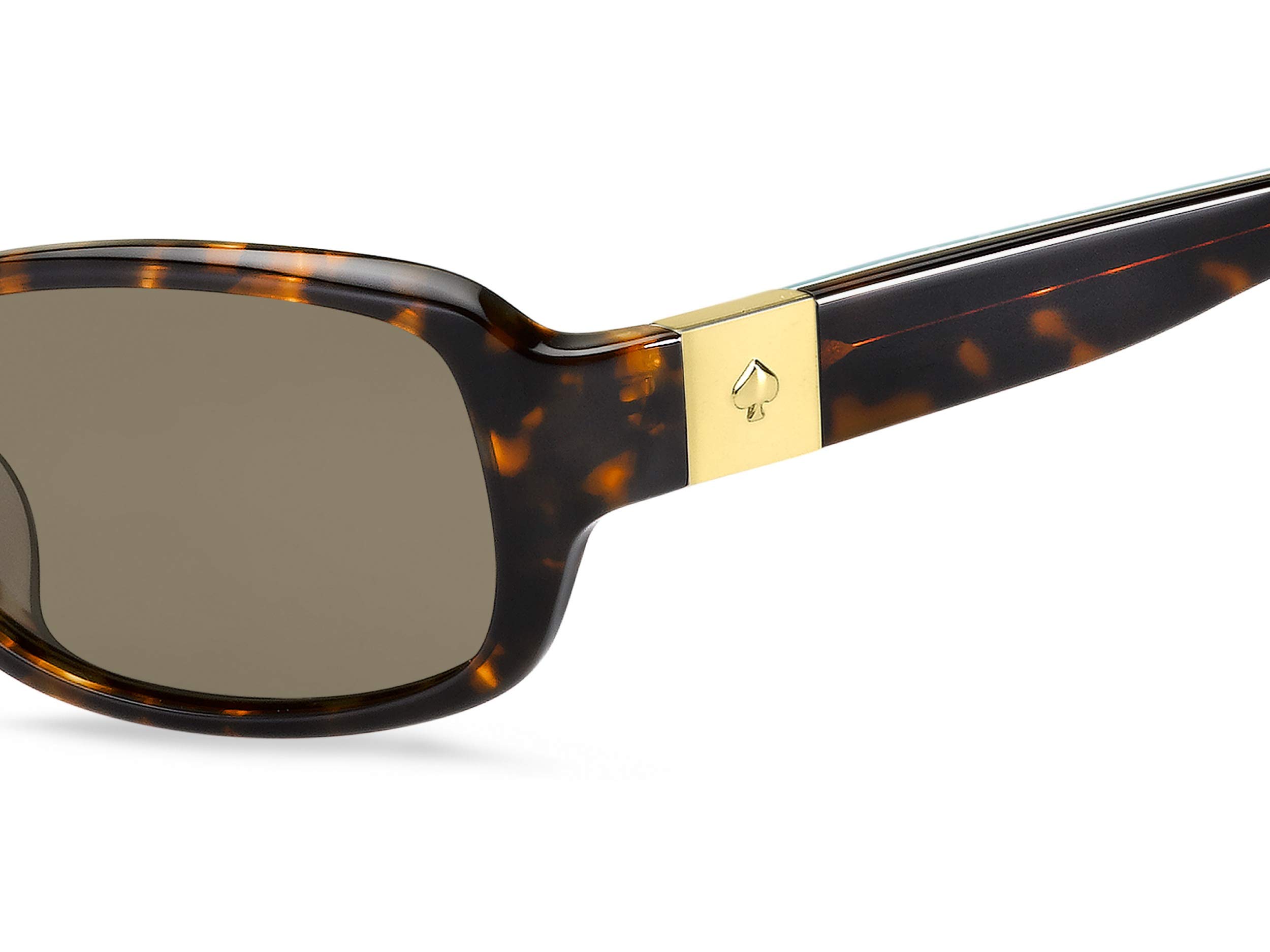 Kate Spade New York Women's Paxton2/S Polarized Rectangular Sunglasses, Havana Green, 53mm, 17mm