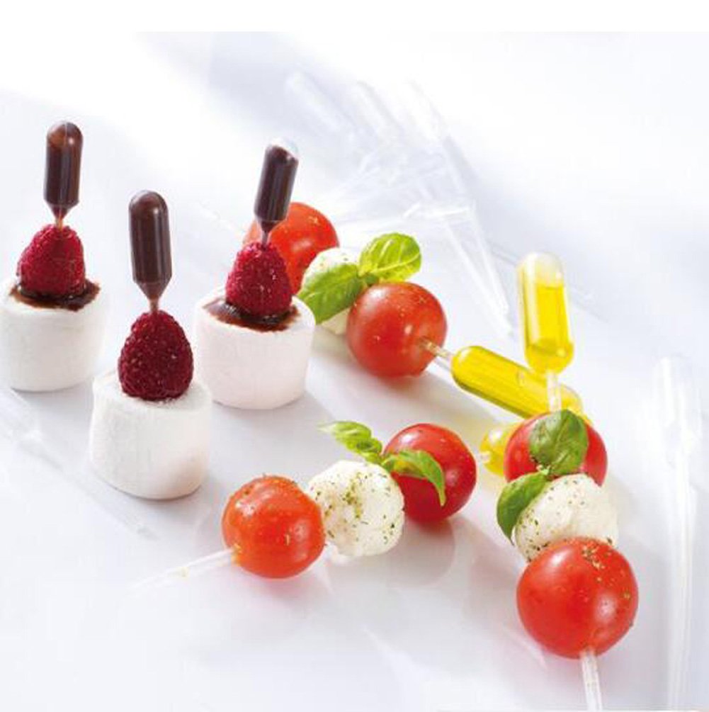 Rimandy 100 Pcs Mini Clear 4ml Plastic Transfer Pipettes Food Cupcake Squeeze Dropper Liquid Dropper Pipettes