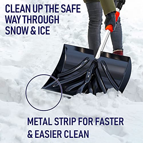 Snow Shovel for Driveway Car Home Garage - Portable Folding Snow Shovel with Retractable Ergonomical Handle and Large Capacity for Snow Removal - Heavy Duty Metal Collapsible Shovel Removal, Model2022