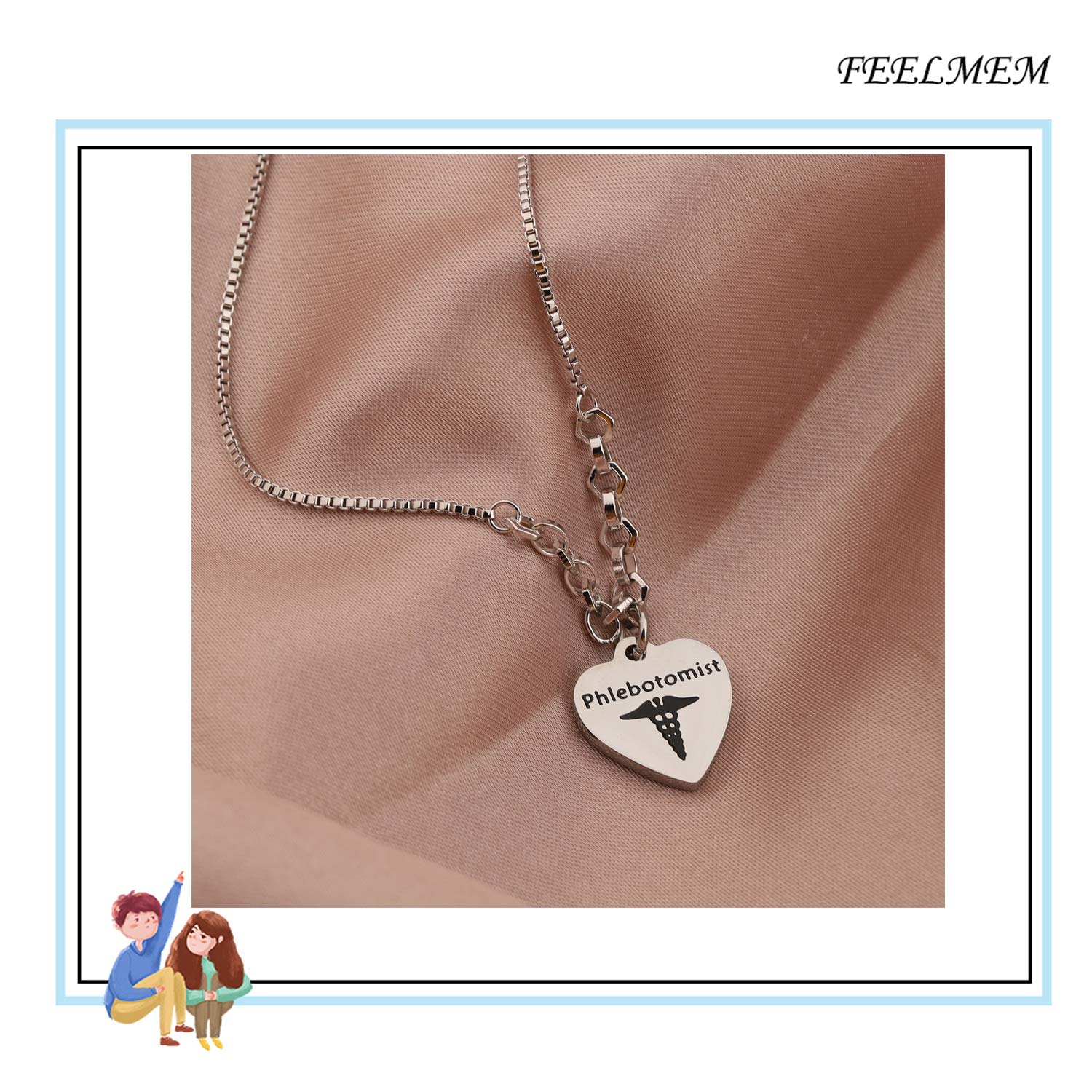 FEELMEM Phlebotomist Gifts Caduceus Charm Phlebotomy Slider Bracelet Nurse Phlebotomy Technician Hematologist Gift