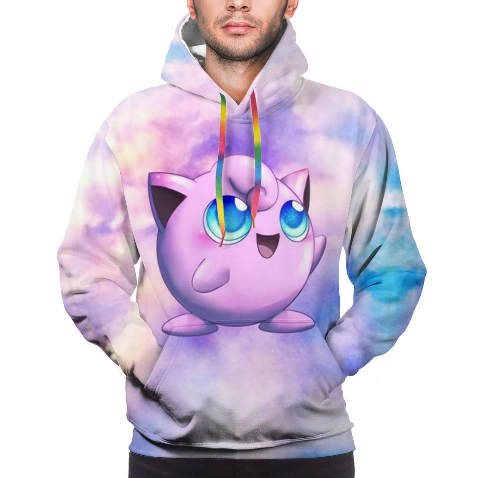 fmsnupz Men's 3D Hoodie Cool Print Pullover Hooded Sweatshirt,for Teens/Boys/Adult Small Black