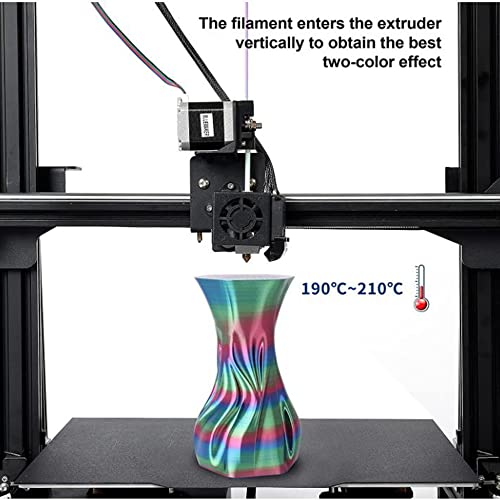 Silk PLA Filament, Magic 3D Printer Filament 1.75mm +/- 0.03mm,Fast Color Change Tri-Colors Rainbow PLA Filament with Silk PLA Red-Blue-Green,1kg/2.2lbs Cardboard Spool