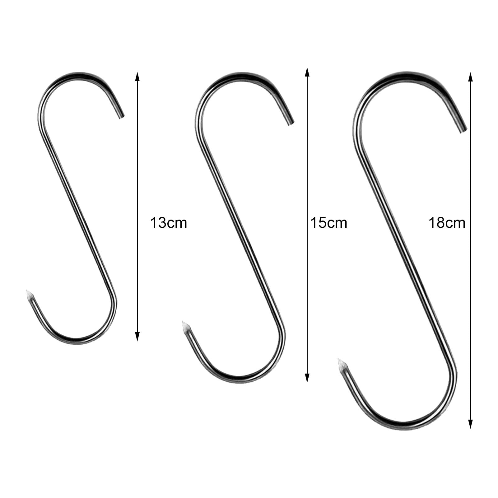 Meat Hooks,Premium Stainless Steel Butcher Hook Smoking Hooks, Meat Processing for Hanging, Butchering, Smoking, BBQ, Grilling, and Hanging Drying Tool (10Pcs 7Inch(4.6mm))