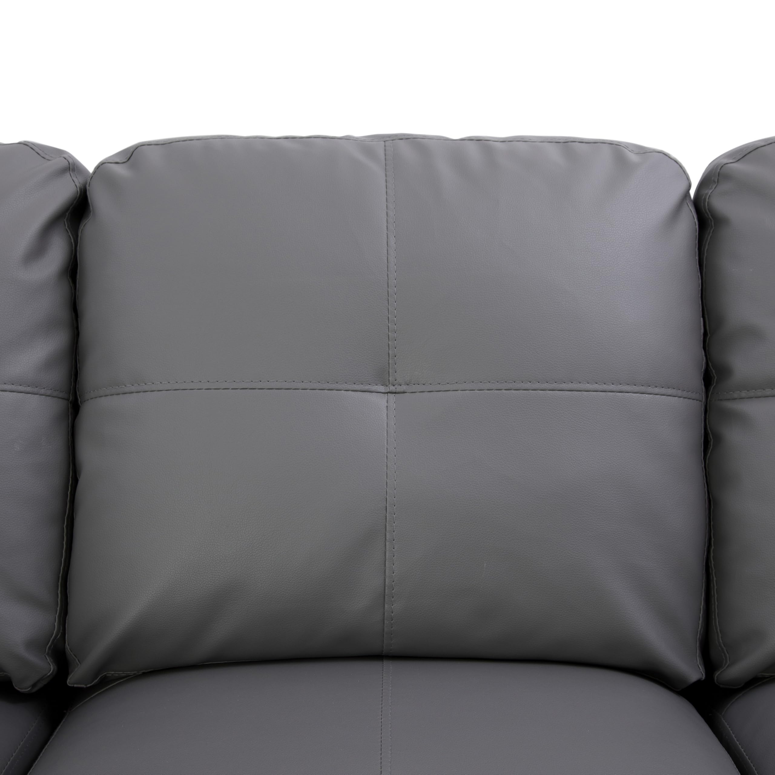 NicBex Sectional Couch 3 Pieces Modular Sofa with Ottoman Sectional Sofas with Right Chaise L-Shape Couches with PU Leather Fabric Sleeper Sofa Sectional Couches for Living Room, Dark Grey