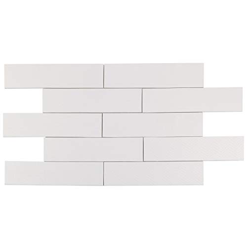 Encode White 3 in. x 6 in. Porcelain Floor and Wall Tile Sample