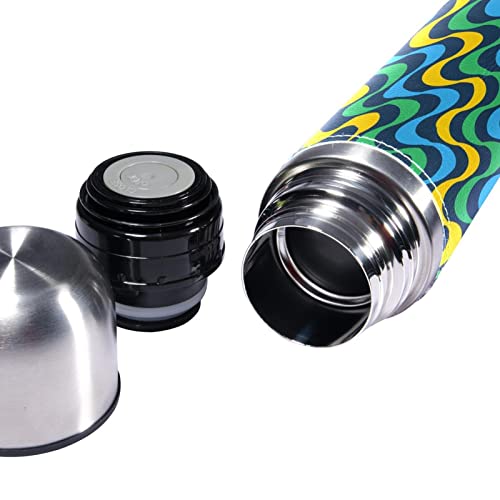 sdfsdfsd 17 oz Vacuum Insulated Stainless Steel Water Bottle Sports Coffee Travel Mug Flask Genuine Leather Wrapped BPA Free, Abstract Geometric