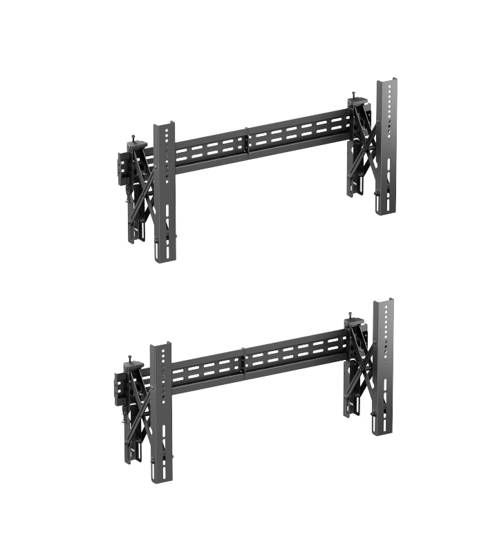 Mount Plus POP-48T 1x2 Pop Out Video Wall Mount System for 37 to 80" TVs | TV Menu Board | Max VESA 800x400 | Commercial Grade 154 Lbs | Anti-Theft Protection | Full Extension to 8.7"