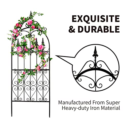 SCENDOR Garden Trellis 60β x 21.7β for Climbing Plants 5FT Metal Iron Wire Vine Flower Trellises for Outdoor Climbing Plants Support