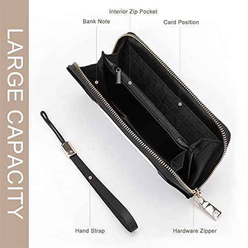 FunnyStar Penguin Women's Long RFID Hand Wallet Wristlet Clutch Purse PU Leather Handbag with Wrist Strap