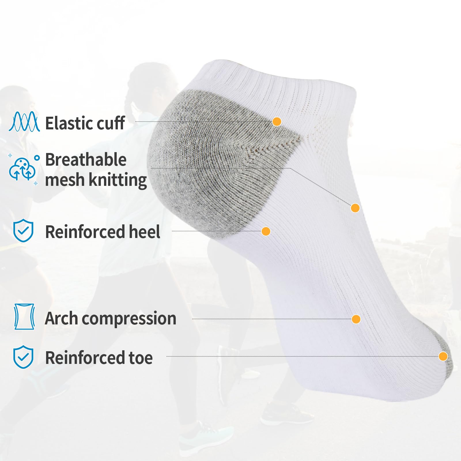 J-BOX Womens Cotton Crew Socks, Thin Soft Comfort Breathable Dress Socks, Above Ankle Crew Socks for Business, Casual.